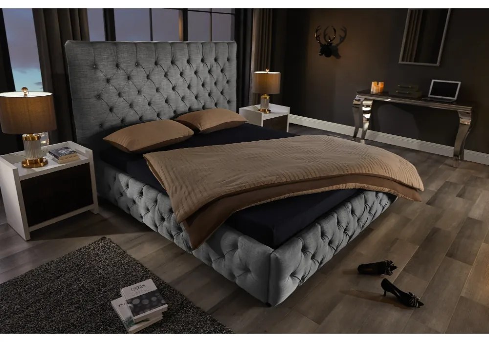 Massive home | Postel PARIS CHESTERFIELD 180x200cm - šedá