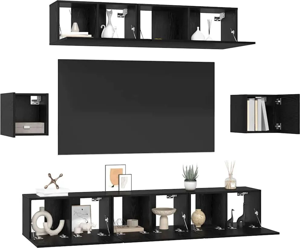 Sestava TV skříněk 7 ks Černý dub Kompozitní dřevo 3393409