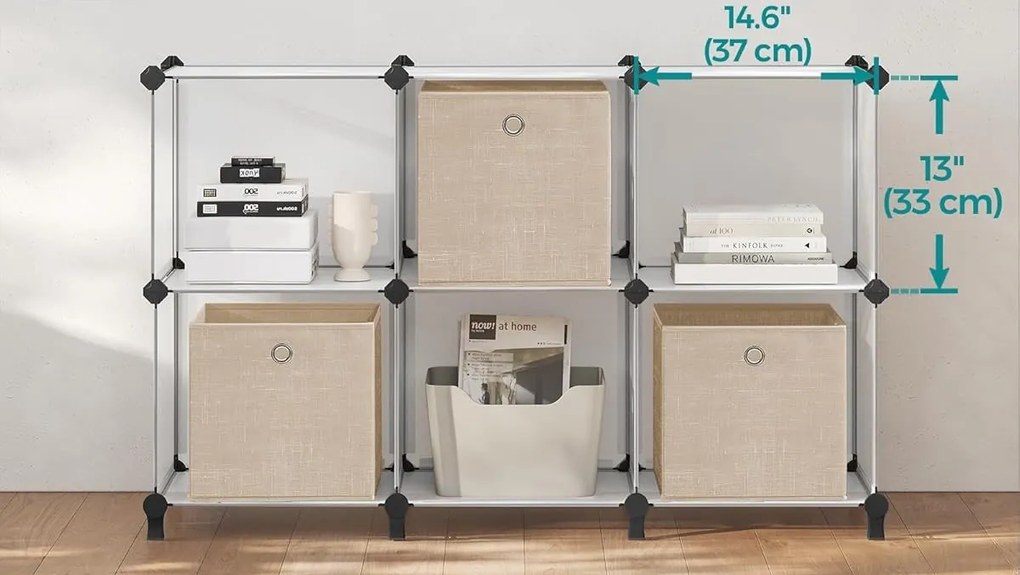 Sada 6 ks skládacích úložných boxů Teria béžová