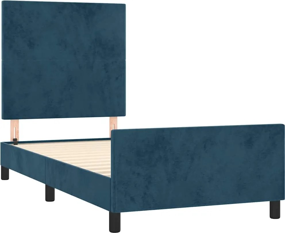 Rám postele bez matrace tmavě modrý 80x200 cm samet 3125603