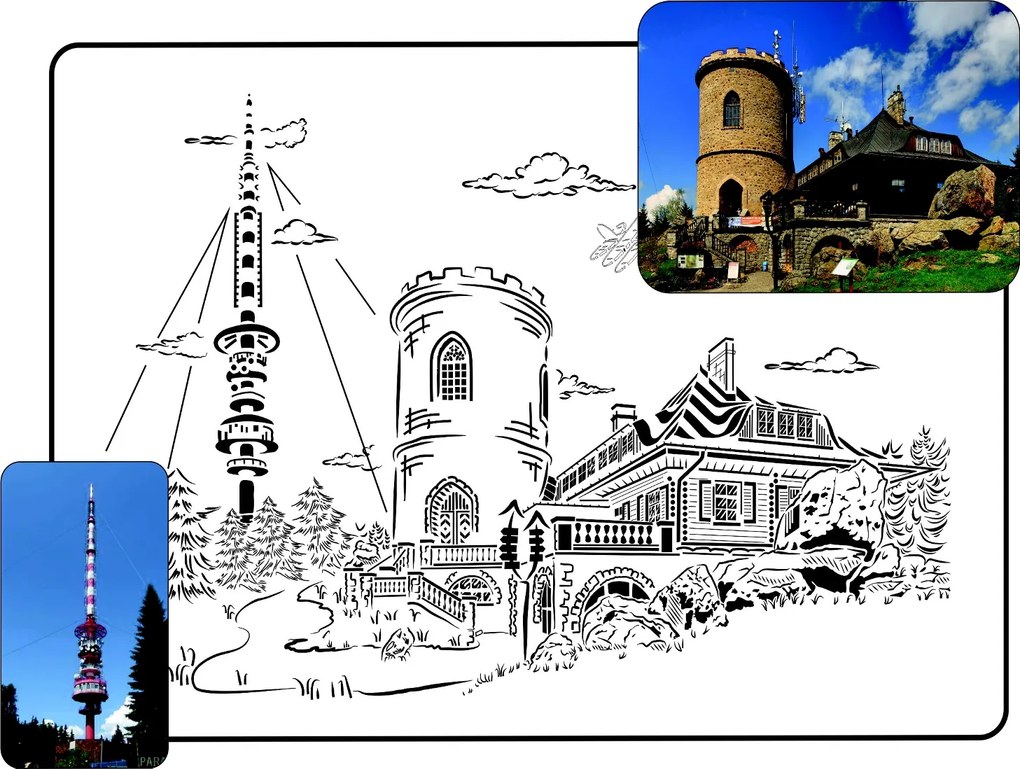 Li-Go "Kleť" světelný obraz 230V 90x62 cm provedení povrchu: dub