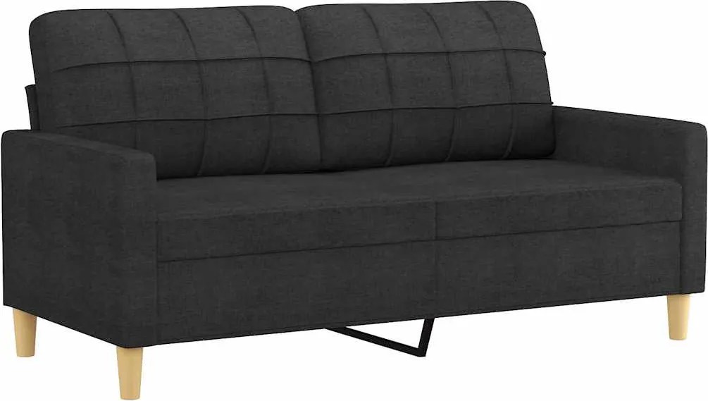 2místná pohovka s polštáři černá 140 cm textil 3200786