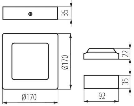 LED svítidlo Kanlux KANTI V2LED 12W-NW-W neutrální bílá 4000K 28950