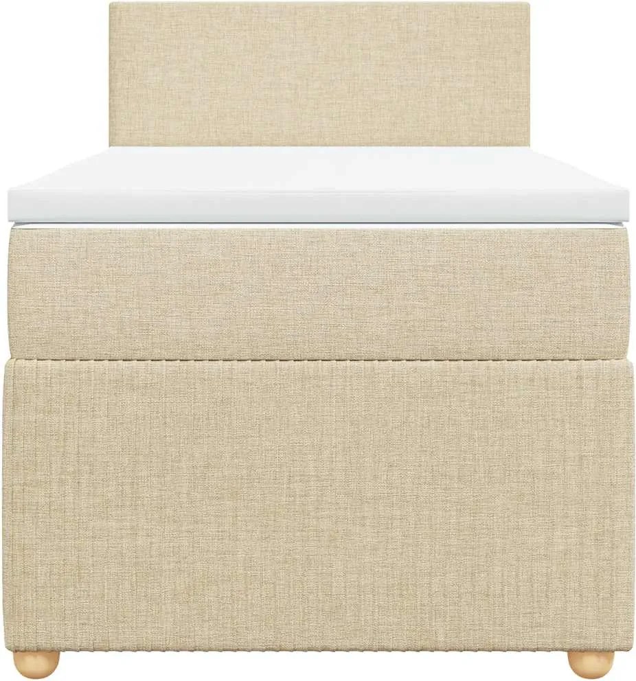 Box spring postel s matrací krémová 90x200 cm textil 3289637
