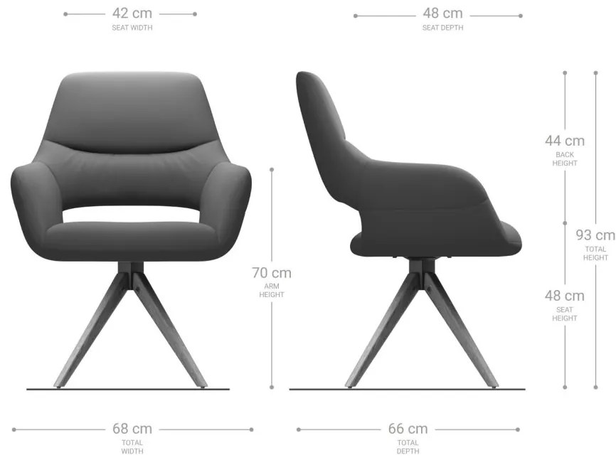 Otočná židle Yago-Flex s područkami dřevěná podnož hranatá mikrovlákno