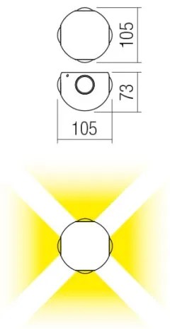 Redo 90500 -LED Venkovní nástěnné svítidlo MILESTONE 4xLED/3W/230V IP54 antracit