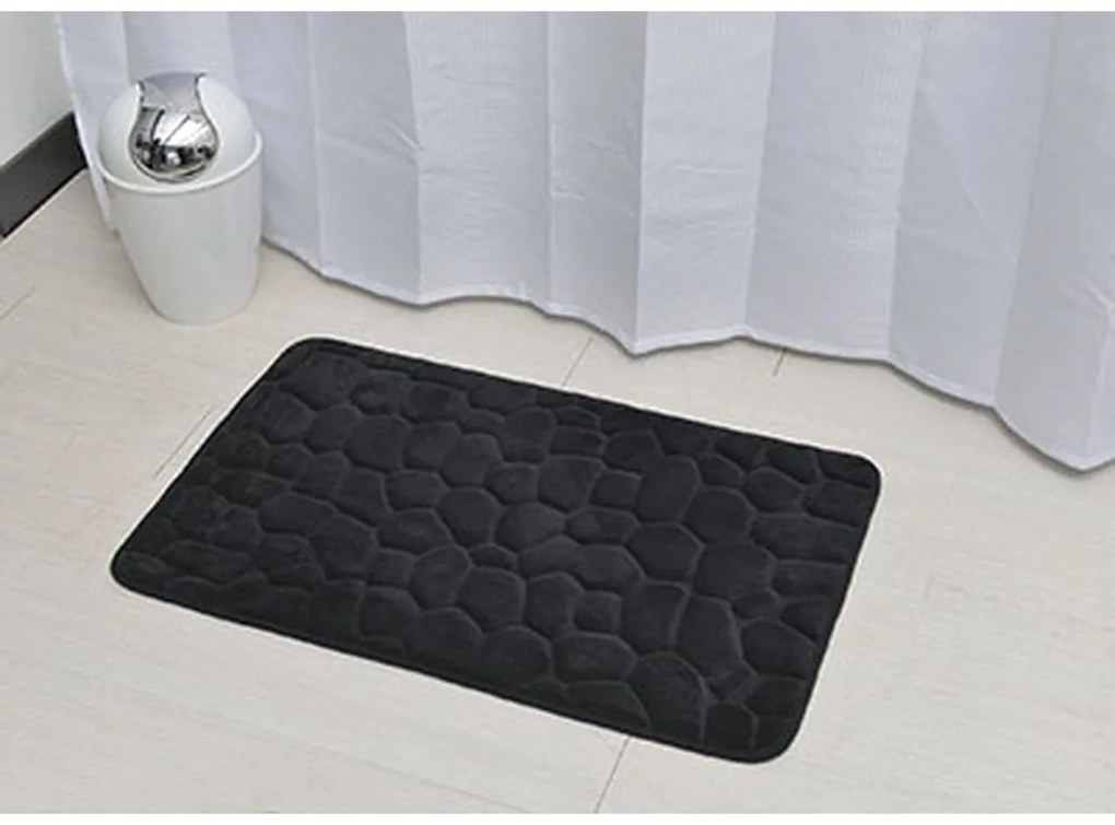 Předložka do koupelny Stones, 50x80 cm, černá