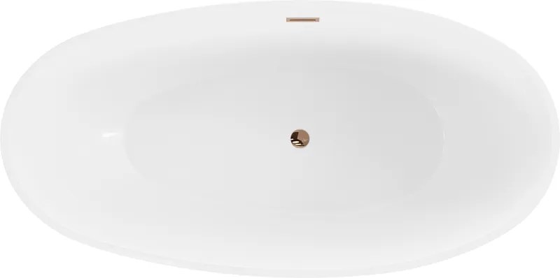 Mexen Bilbao, volně stojící vana 180 x 90 cm, bílá, růžové zlato přepad, 51311809000-60