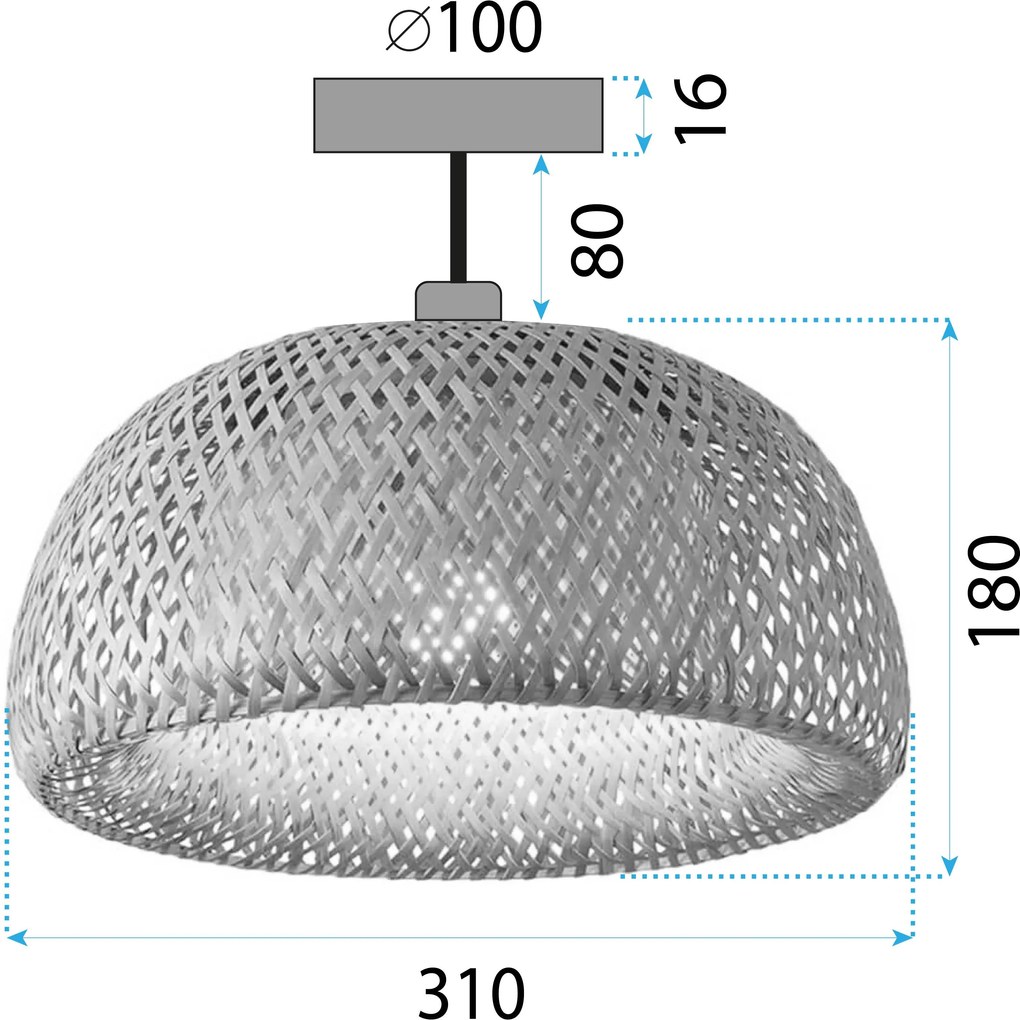 Toolight Toolight, stropní svítidlo 1xE27 APP1577-5C, přírodní hnědá, OSW-03618
