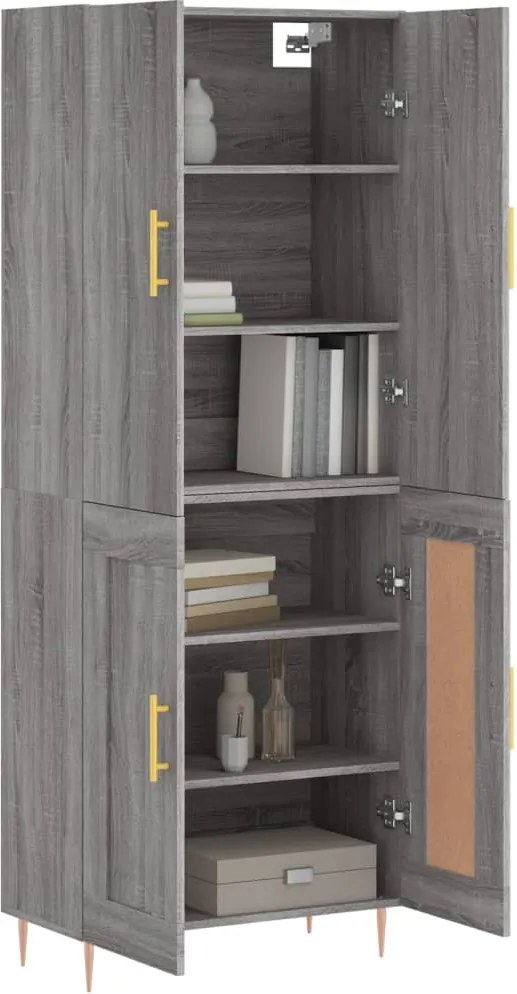 Skříň highboard šedá sonoma 69,5 x 34 x 180 cm kompozitní dřevo 3195785