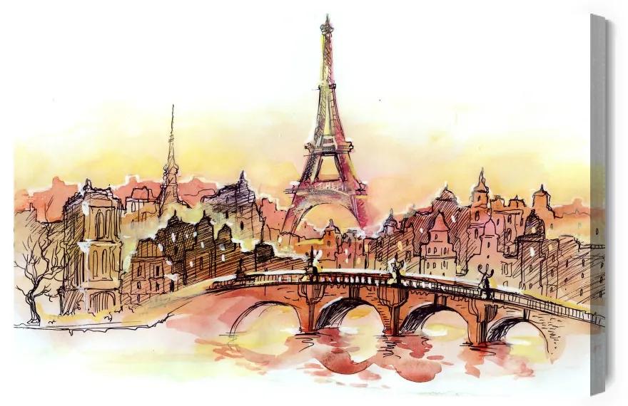 Obraz Paříž Jako Malovaná Nedostatek Nedostatek Přírodní plátno 30x20