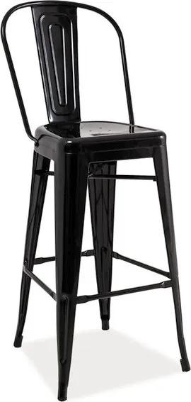 Casarredo Barová kovová židle LOFT H-1 černá