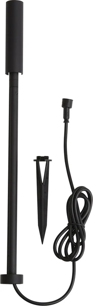 Moderní zahradní reflektor 12V černý 10 cm vč. LED IP65 - Voltaire Lino