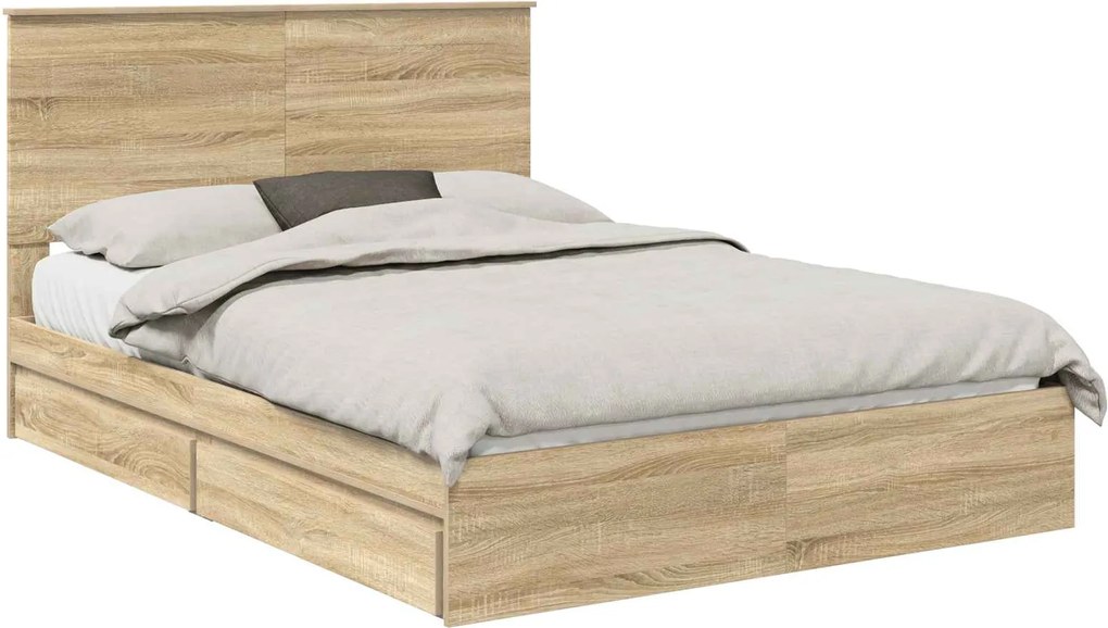 Postel s úložným prostorem se zásuvkou Sonoma dub 140 x 190 cm 3409547