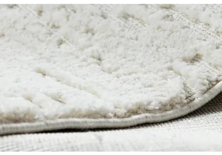 koberec SEVILLA AC53B pruhy bílá střapce, Berber, Maroko, Shaggy velikost 120x170 cm | krásné koberce cz