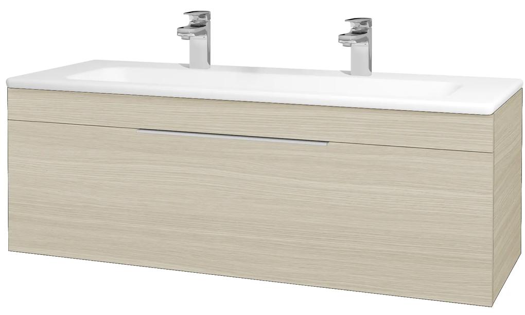 Dřevojas Koupelnová skříň ASTON SZZ 120 Varianta: N01 Bílá lesk / Úchytka T03 / L04 Béžová vysoký lesk