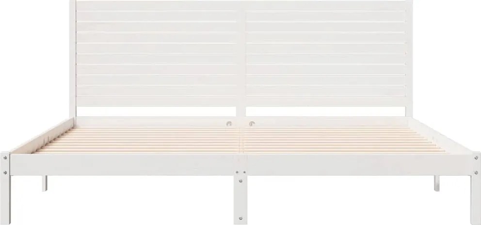 Prodloužený rám postele bez matrace bílý 200 x 220 cm masiv 3309320