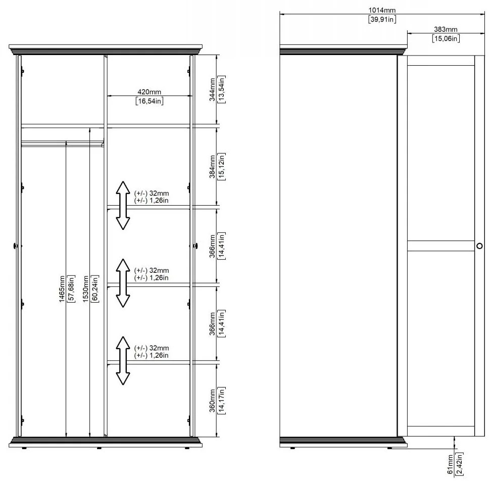 Tvilum Šatní skříň Norby 334 bílá