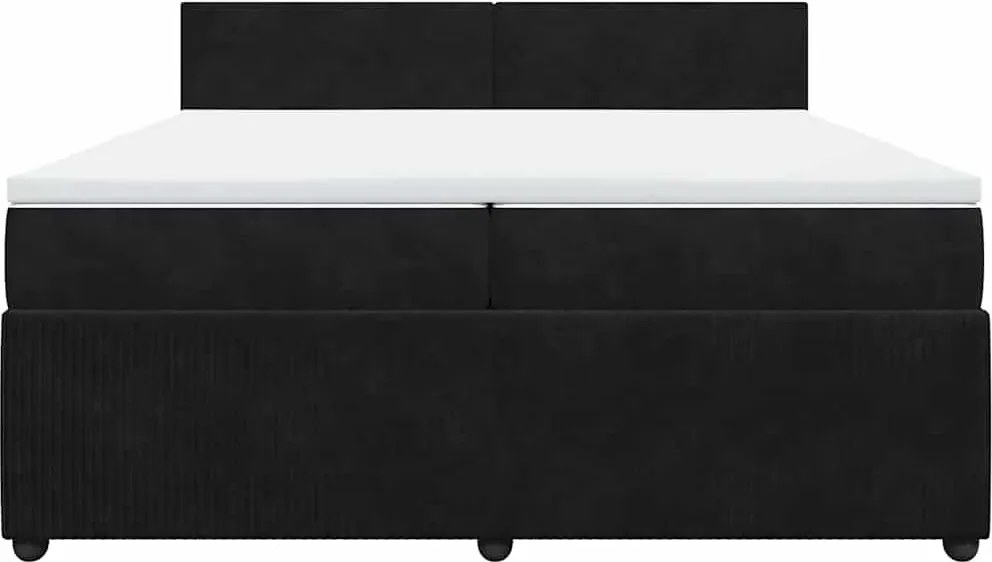 Box spring postel s matrací černá 200x200 cm samet 3287826