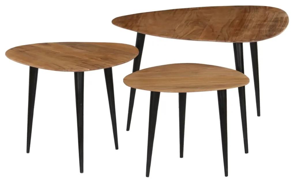 Konferenční stolek sada 3 kusů z masivního akáciového dřeva
