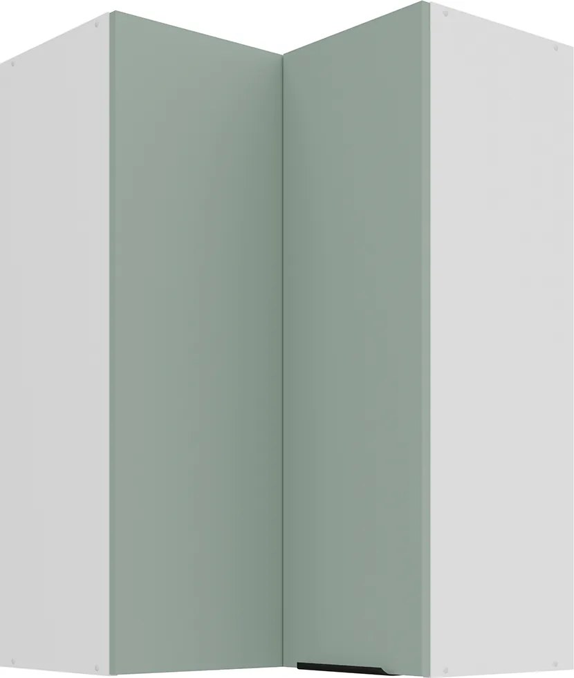 ARIA sb | horní kuchyňská skříňka 60x60 GN-90 2F (90°) rohová s policemi | VYSOKÁ | 60x60 cm | bílá/aquamarine