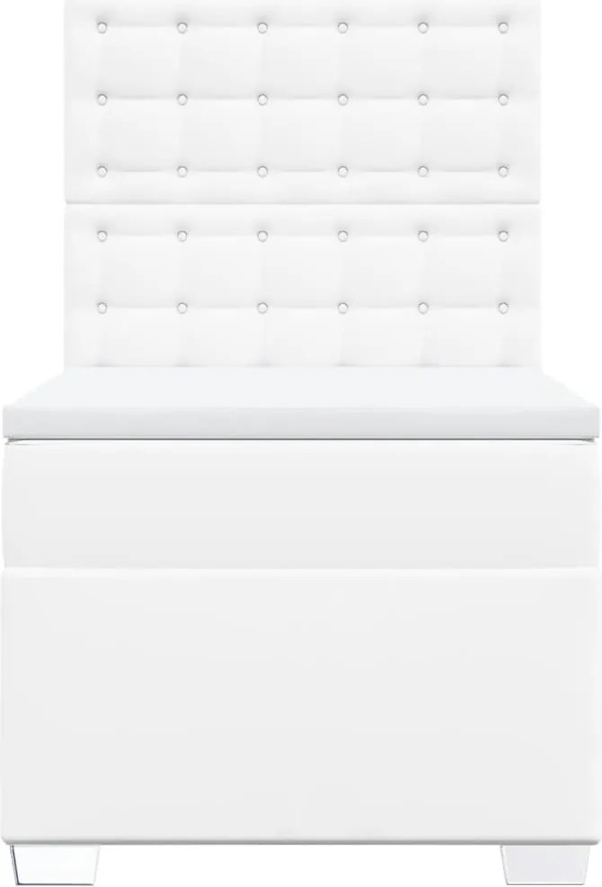 Box spring postel s matrací bílá 80 x 200 cm umělá kůže 3290697