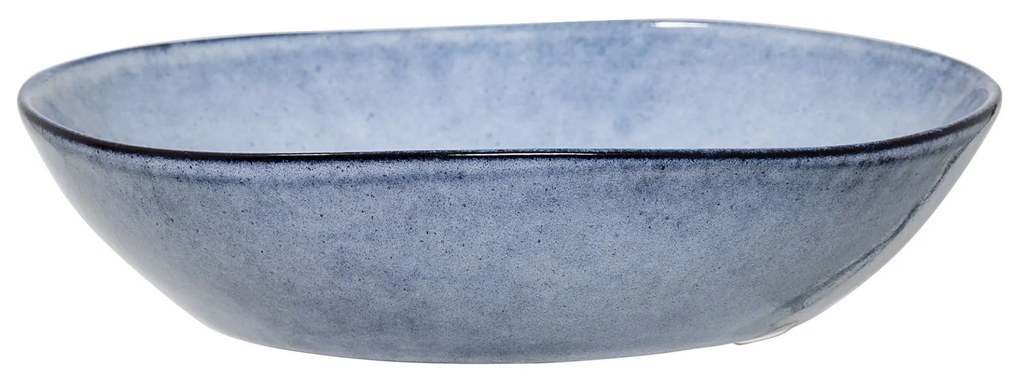 Bloomingville Hluboký keramický talíř Sandrine Blue 22 cm, modrá barva, keramika