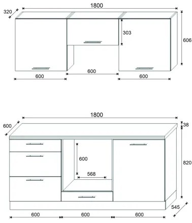 Kuchyňská linka CELESTE 180 cm lesklá taupe
