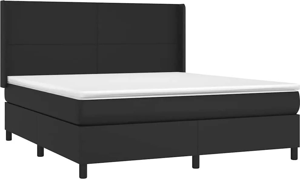 Box spring postel s matrací černá 180x200 cm umělá kůže 3132393