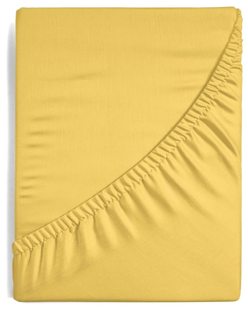 ELASTICKÉ JERSEY PROSTĚRADLO D91 90X200 CM, VÝŠKA 25 CM HOŘČICOVÁ