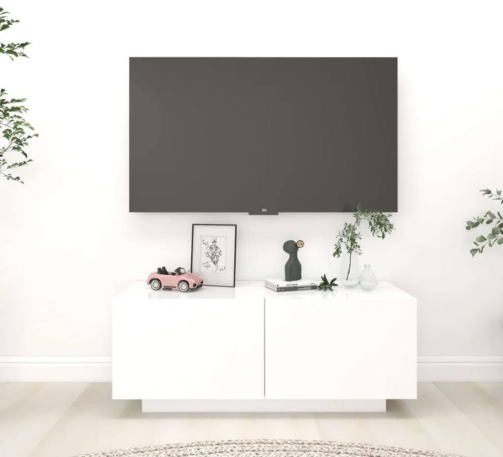 vidaXL TV stolek bílý 100 x 35 x 40 cm dřevotříska