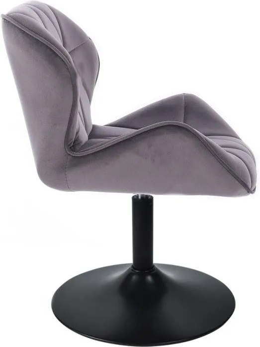 LuxuryForm DESIGN Otočná židle MILANO VELUR na černém talíři - tmavě šedá