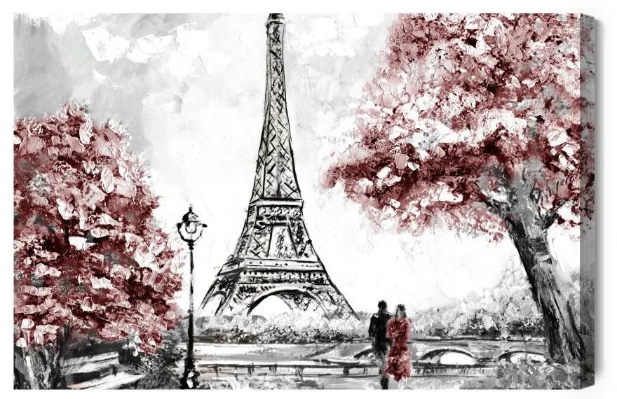 Obraz Paříž Plná Romantiky Nedostatek Nedostatek Přírodní plátno 30x20
