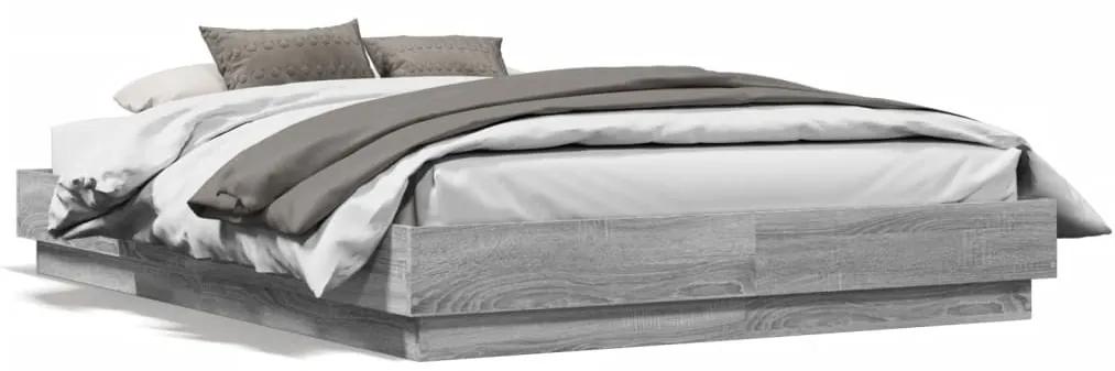 Rám postele šedý sonoma 140 x 190 cm kompozitní dřevo,  3209875