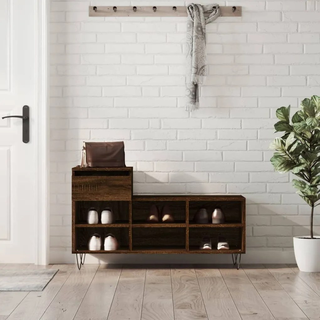 Botník 102X36X60 Cm Kompozitní Dřevo - Kouřový dub