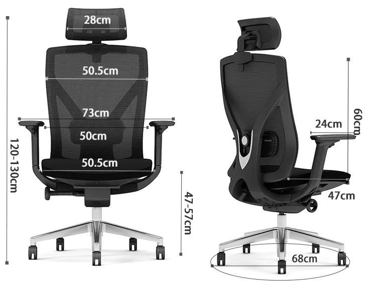 Kancelářská ergonomická židle ERGO PRO — černá, nosnost 150 kg