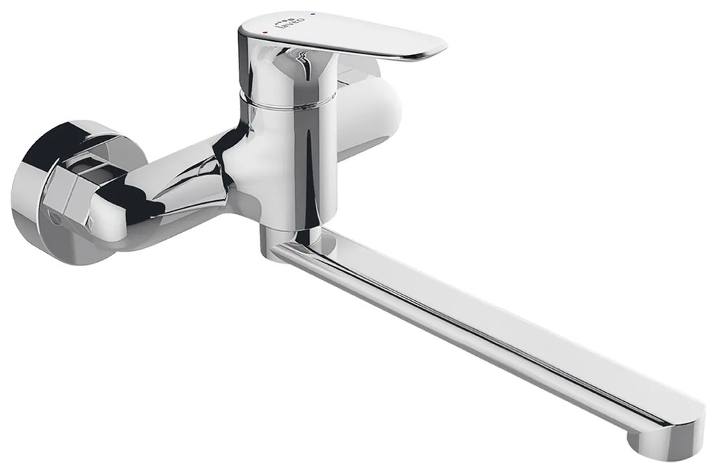 Laveo Rondo, kuchyňská baterie nástěnná h-128, chromová, LAV-BLX_080D