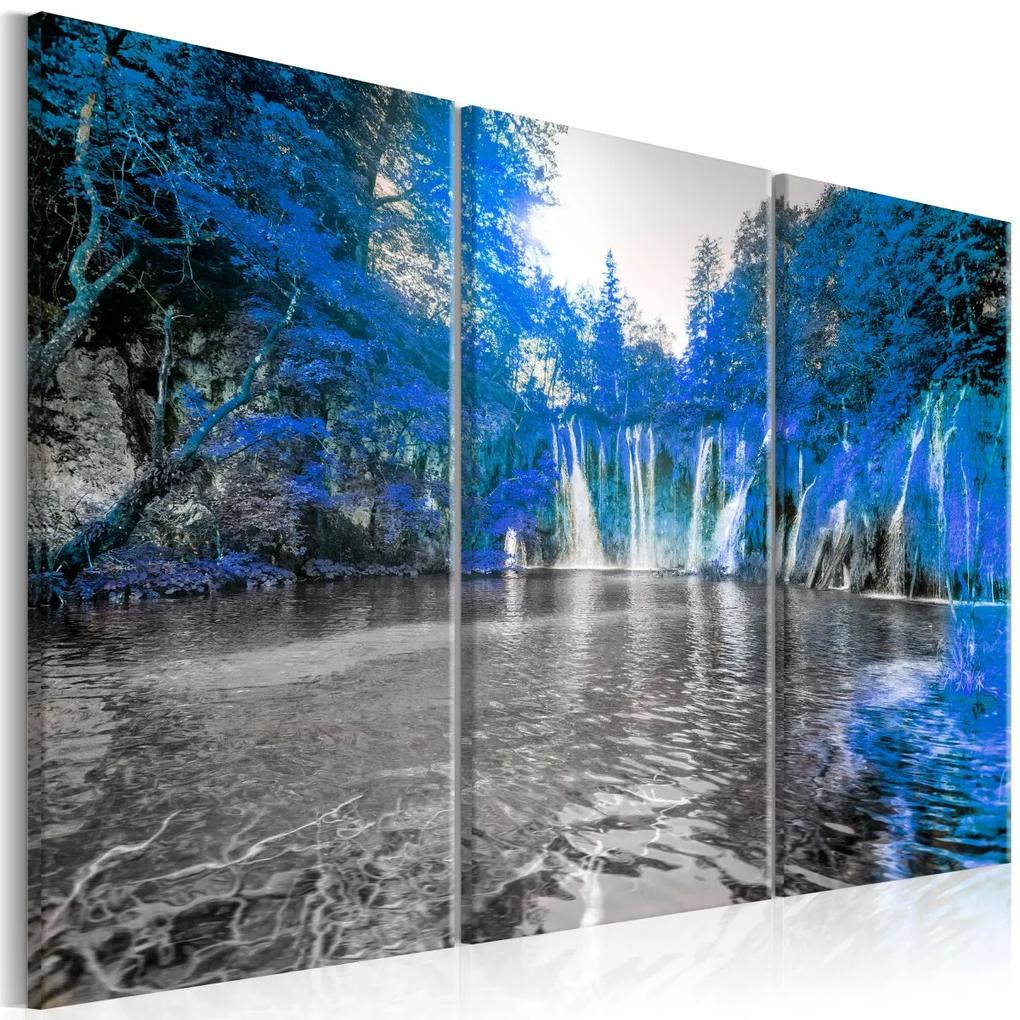 Obraz Modrý vodopád + háčky a hřebíčky ZDARMA Velikost (šířka x výška): 135x90 cm