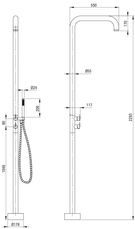Deante Shower column, with shower mixer - floor-mounted