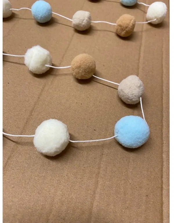 Dream Creations Dětská girlanda s 20 bambulemi světle modrá