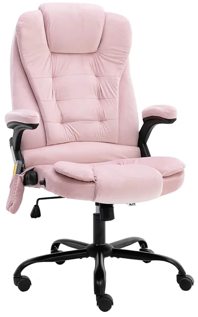Masážní kancelářská židle růžová samet 20574
