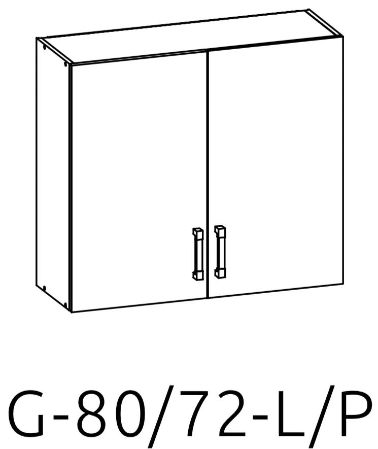 Horní skřínka kuchyně Sole G-80/72 Barva korpusu skříněk: Šedá grenola, Barva dvířek: Magnolia Lesk
