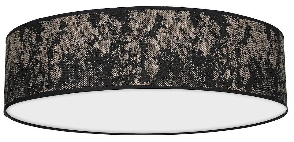 Stropní svítidlo Satino Round, 1x černé/zlaté textilní stínítko, (bílé plexisklo), (fi 50 cm)