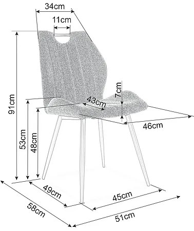 Jídelní židle Arco Velvet, béžová / černá