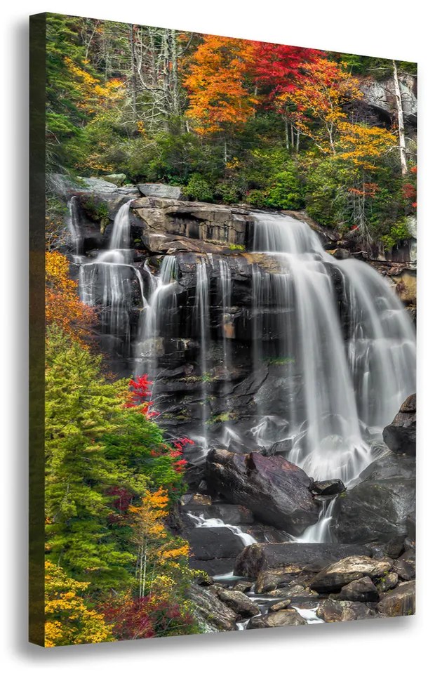 Wallmuralia Foto obraz na plátně Vodopád podzim 70x100 cm