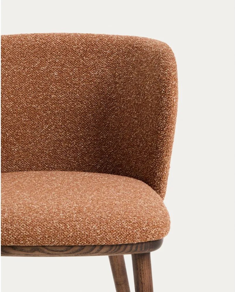 Čalouněná barová židle v terakotové barvě (výška sedáku 65 cm) Ciselia – Kave Home