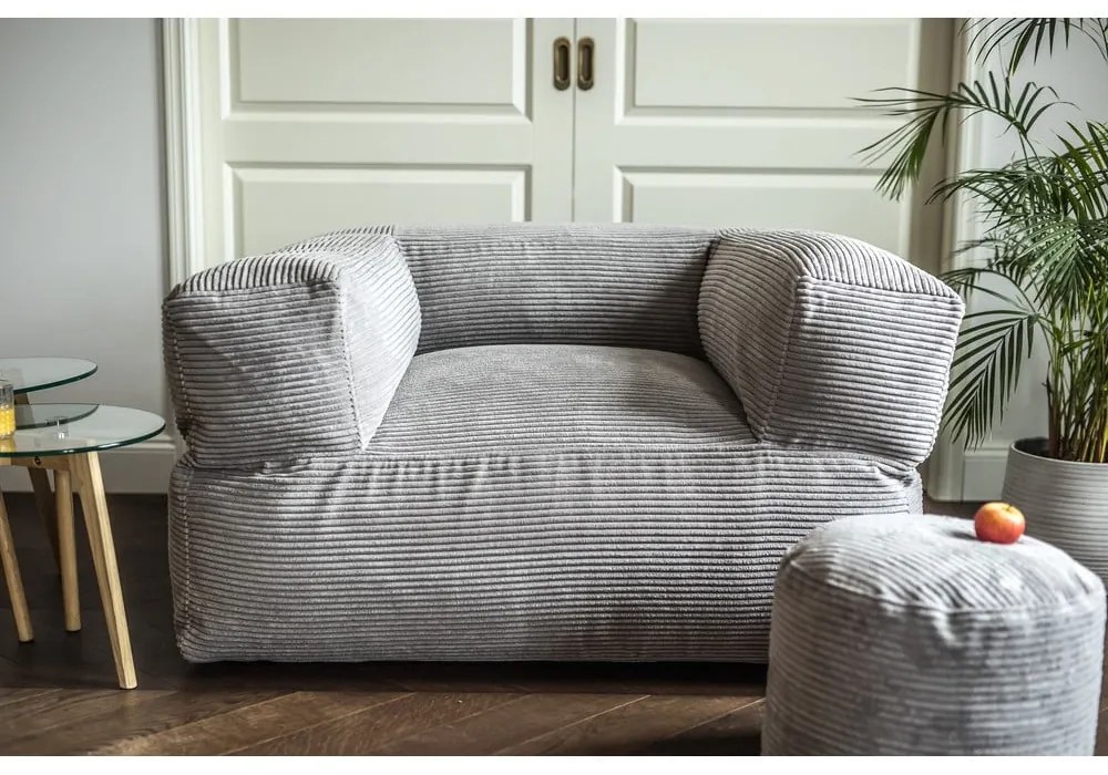 Krémový manšestrový sedací vak MooG – SLOWDOWN