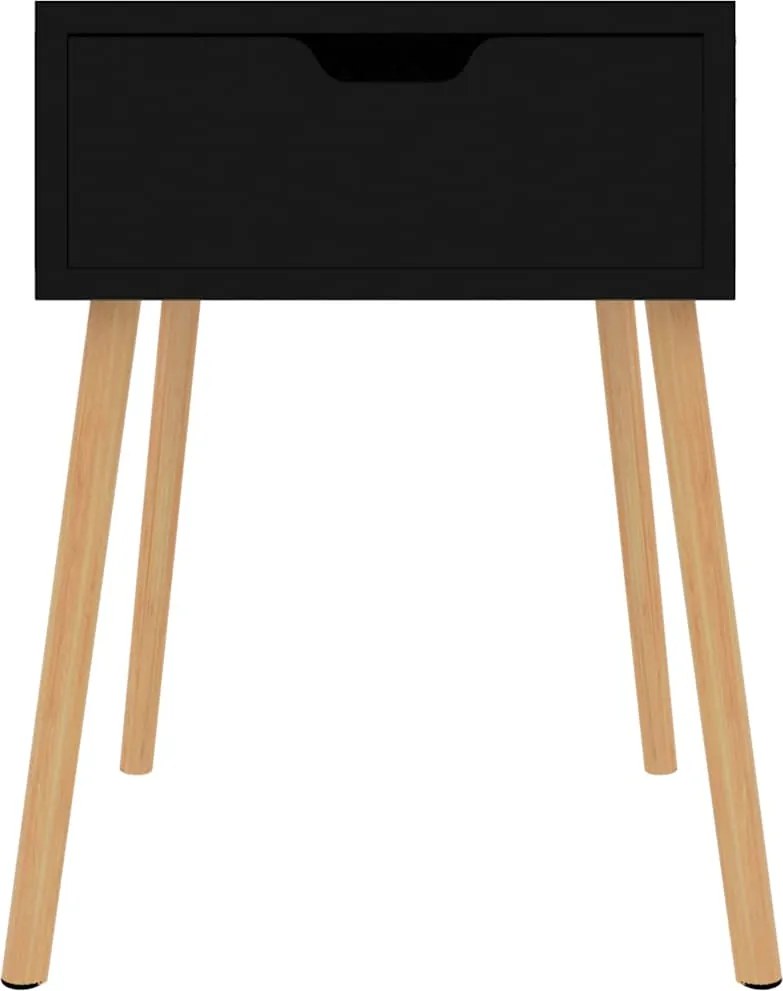 Noční stolek černý vysoký lesk 40 x 40 x 56 cm kompozitní dřevo 326809