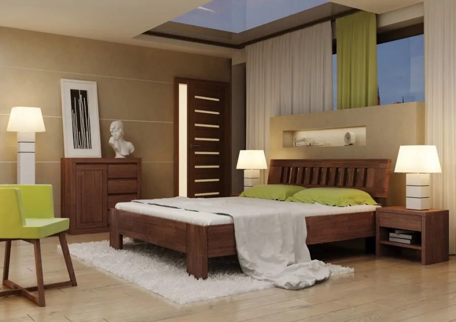 Casarredo - Komfort nábytek Masivní postel KL-106, 180x200 | barva: moření olše