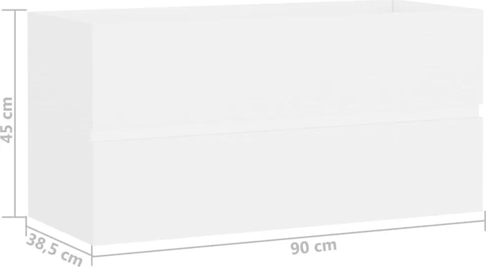 vidaXL Skříňka pod umyvadlo 90 x 38,5 x 45 cm dřevotříska [804755] Barva: Betonová šedá